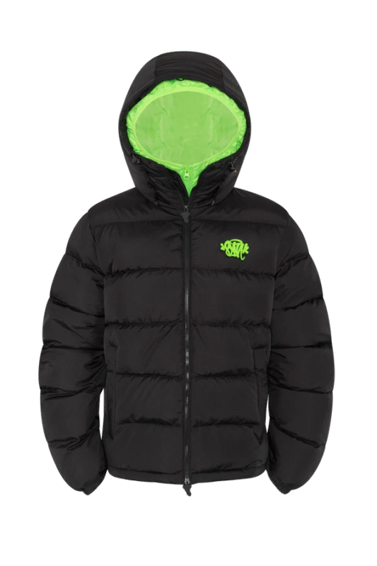 Syna Reversible Puffer Jacket – Black/Neon Green - Syna World®